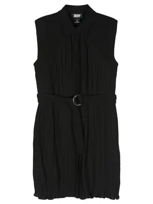 Dkny Pleated Midi Shirt Dress - Black