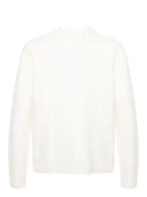 JIL SANDER Crew-neck Boiled Wool Jumper - White