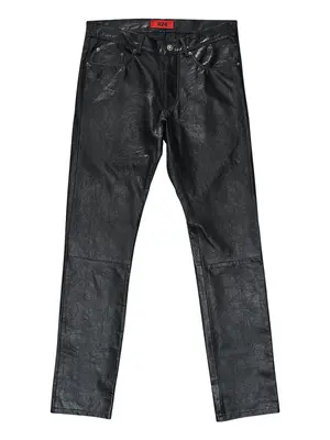 424 Slim-fit Leather Trousers - Black