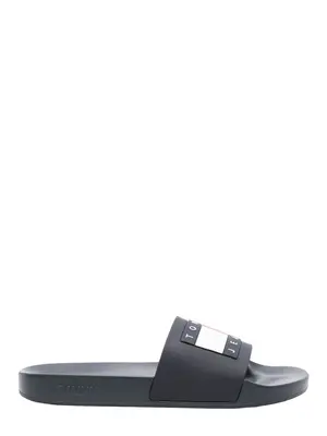 Tommy Hilfiger Raised-logo Open-toe Slides - Blue