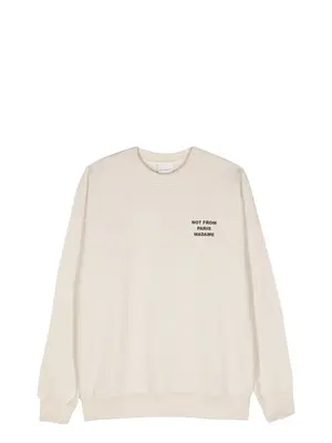 Drole De Monsieur Le Sweatshirt Slogan Top - Neutrals