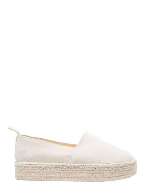 Calvin Klein 35mm Logo-print Flatform Espadrilles - White