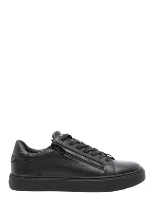 Calvin Klein Debossed Leather Sneakers - Black