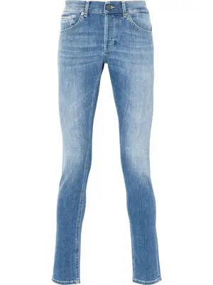 DONDUP Logo-print Tapered Jeans - Blue