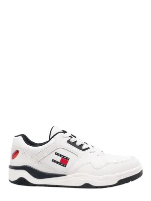 Tommy Hilfiger Logo-print Leather Sneakers - White