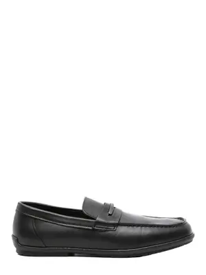 Calvin Klein Plaque Leather Loafers - Black
