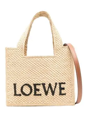 Loewe Mini Font Tote Bag - Neutrals