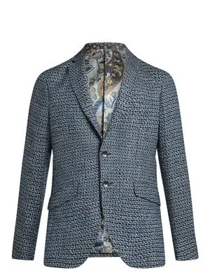 Etro Single-breasted Wool Blazer - Blue