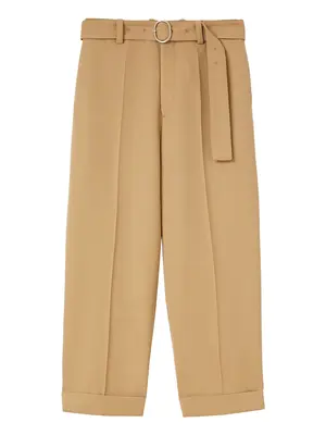 JIL SANDER Straight-leg Wool Trousers - Brown
