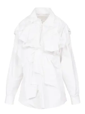 MAISON MARGIELA Gathered Poplin Shirt - White