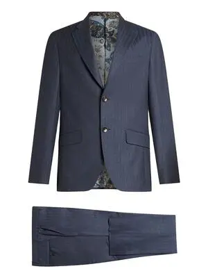 Etro Striped Wool Two-piece Suit - Blue