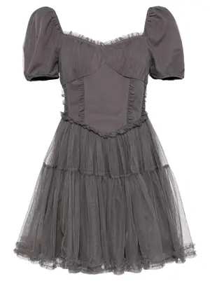 B+AB Ruffled Panelled Minidress - Grey