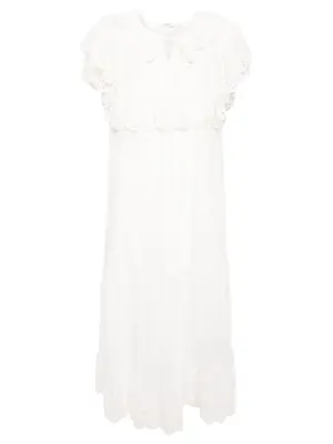 B+AB Broderie-anglaise Cotton Midi Dress - White