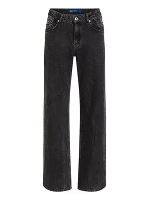 Karl Lagerfeld Chain-panel Straight-leg Jeans - Grey