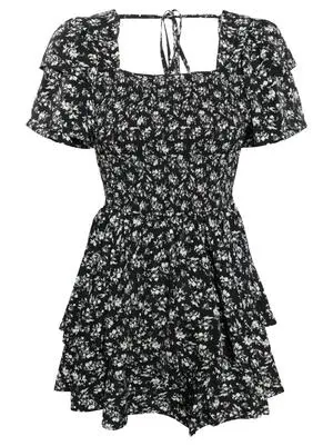 B+AB Floral-print Mini Dress - Black