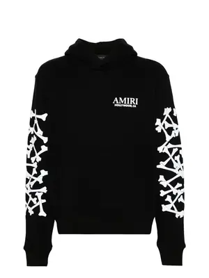 Amiri Bones Stacked Lyocell Hoodie - Black