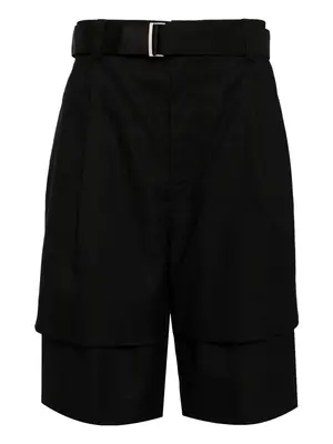 SONGZIO Layered Linen Shorts - Black