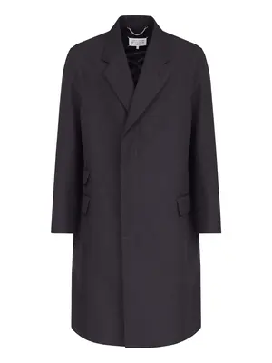MAISON MARGIELA Single-breasted Mid-length Coat - Black