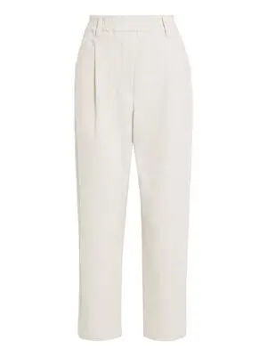 Brunello Cucinelli Cotton-blend Jersey Tapered Pants - Ecru