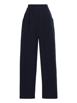 Brunello Cucinelli Cotton-Blend Jersey Tapered Pants Navy