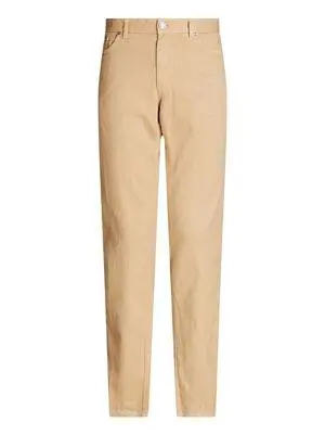 120% Lino Slim-fit Pinstriped Linen-blend Twill Trousers - Sand