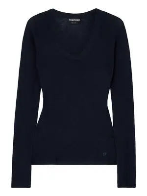 TOM FORD Cashmere And Silk-blend Sweater - Blue