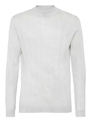 Brunello Cucinelli Ribbed Turtleneck Jumper - White