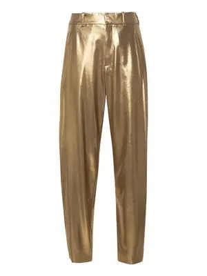 Ralph Lauren Laminated Finish Tapered Trousers - Gold
