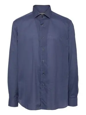 Corneliani Cutaway-collar Cotton Shirt - Blue
