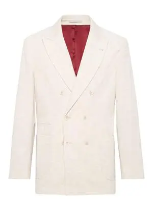Brunello Cucinelli Double-breasted Corduroy Blazer - Neutrals