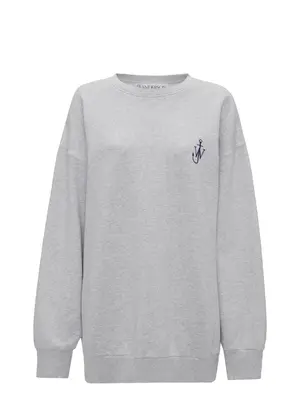 JW Anderson Graphic-print Organic Cotton Sweatshirt - Grey