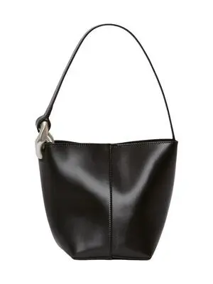 JW Anderson Small Corner Leather Bucket Bag - Black