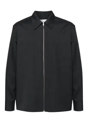 JIL SANDER Zip-up Ripstop Overshirt - Grey