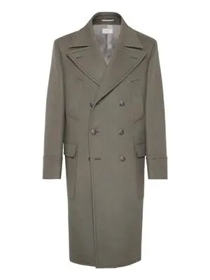 Brunello Cucinelli Brunello Cucinelli Double-Breasted Wool Coat Green
