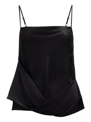 JW Anderson Draped Satin Tank Top - Black