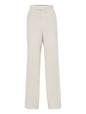 Brunello Cucinelli Straight-leg Corduroy Trousers - White