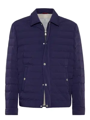 Brunello Cucinelli Quilted Shirt Jacket - Blue