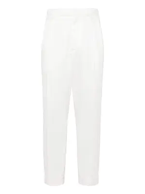 Brunello Cucinelli Pressed-crease Cotton Trousers - White