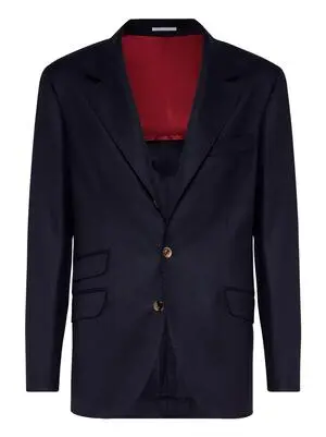 Brunello Cucinelli Single-breasted Wool Blazer - Blue