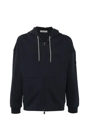 Corneliani Zip-up Cotton Hoodie - Blue