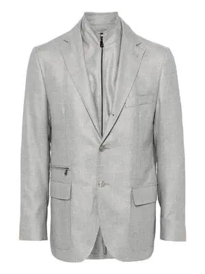 Corneliani Layered Mélange-effect Blazer - Grey