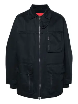 FERRARI Quilted Cargo Coat - Blue