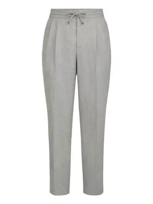 Brunello Cucinelli Pressed-crease Wool Trousers - Grey
