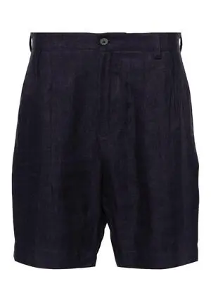 Sease Mid-rise Linen Chino Shorts - Blue
