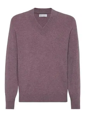BRUNELLO CUCINELLI Brunello Cucinelli Ribbed V-Neck Jumper