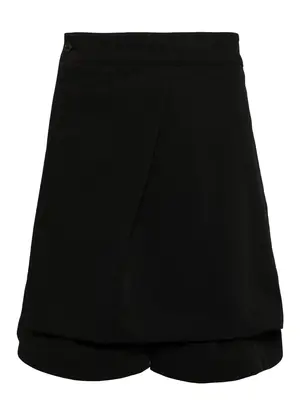 SONGZIO Button-up Draped Shorts - Black
