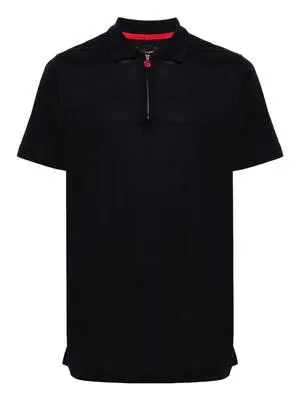Kiton Half-zip Piqué Polo Shirt - Blue