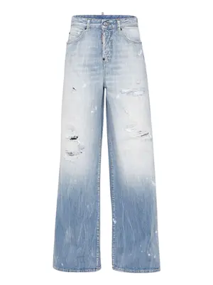 Dsquared2 Distressed Wide-leg Jeans - Blue