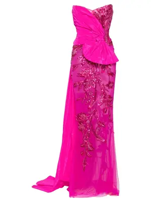 SAIID KOBEISY Saiid Kobeisy Beaded Gathered Gown