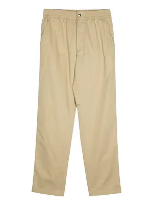 Maison Kitsuné Logo-embroidered Tapered Trousers - Neutrals
